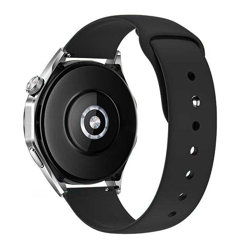 Универсальный ремешок для часов 20мм HOCO WH11 Flexible series classic силиконовый застежка кнопка черный