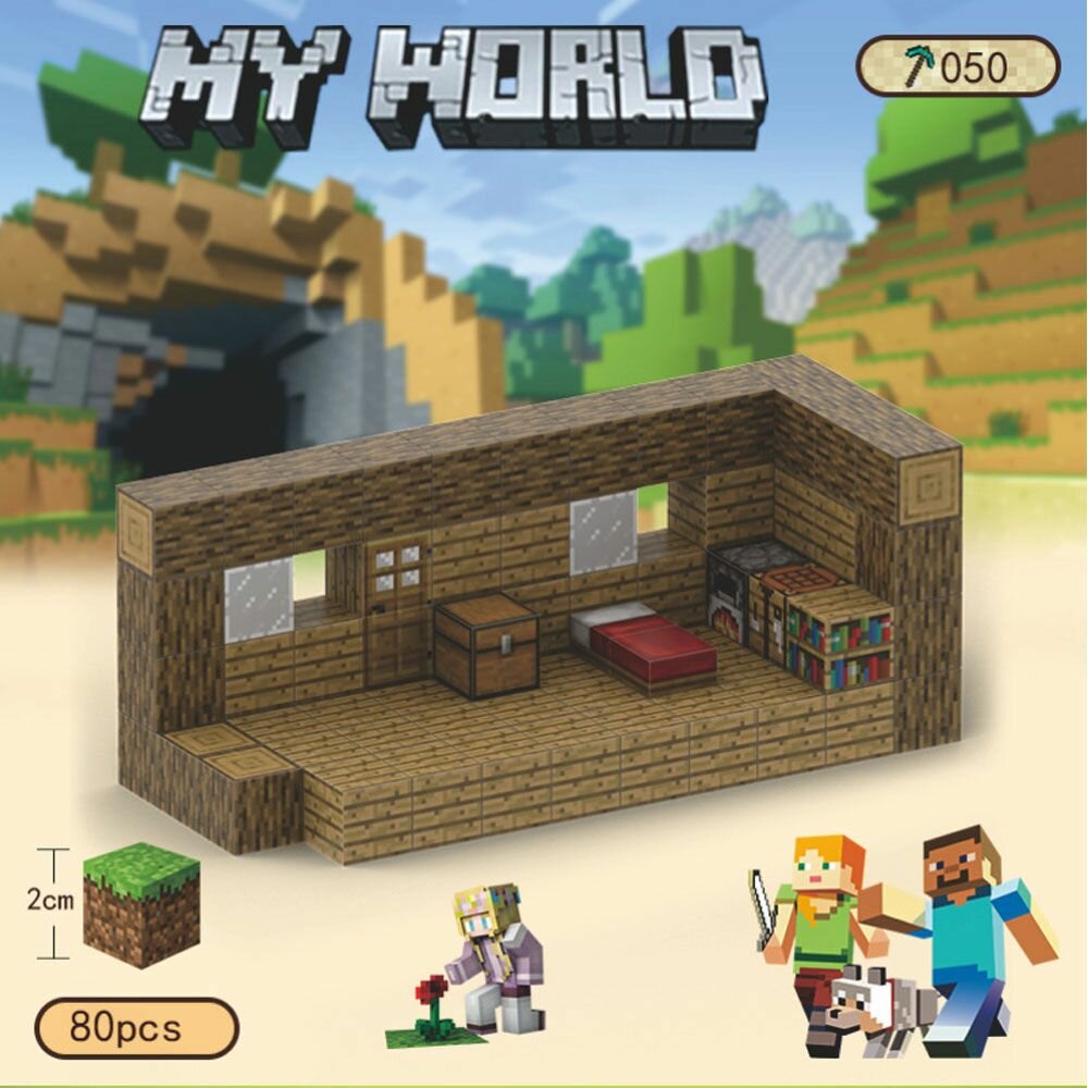 Магнитный Конструктор Майнкрафт набор детали фигурок Игрушка Minecraft My World , Комплект из магнитных блоков