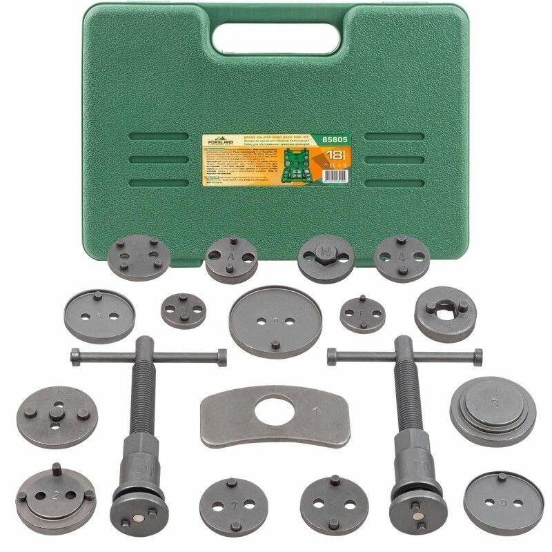 Набор инструментов для обслуживания тормозных цилиндров 18 предметов Forsland, в кейсе