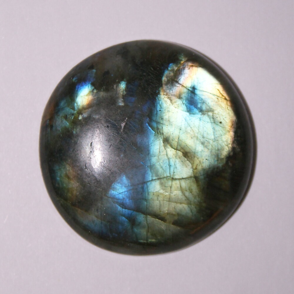 Лабрадор кабошон, натуральный камень, 33х33х3 мм, Мадагаскар, "True Stones"