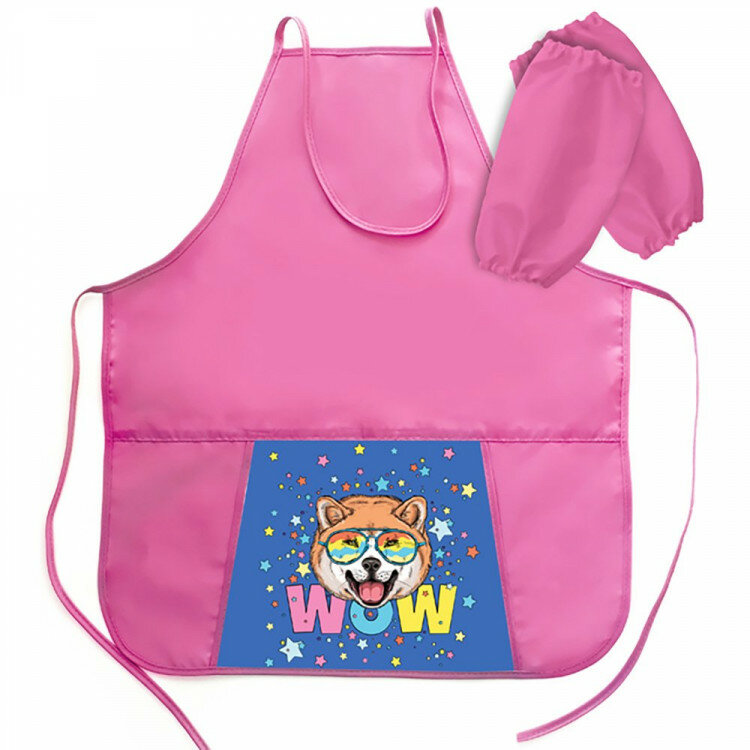 Фартук для детского творчества (оникс) арт ФН-31-1 тонкий с карманами, с нарукавниками Акито 535*445 мм