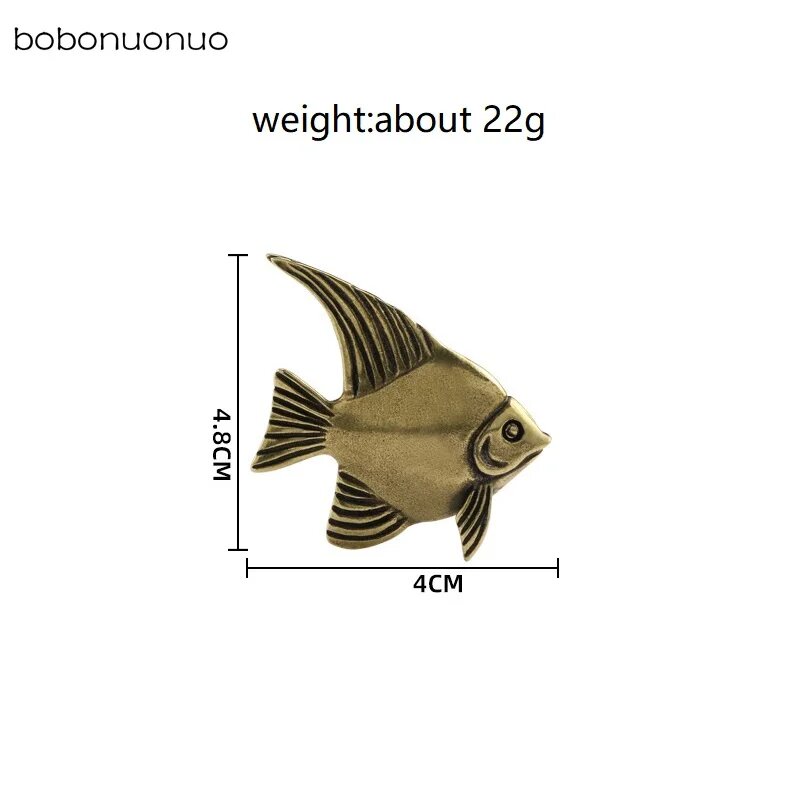 Ретро латунный птефиллиум масштабирует рыбу, наблюдение за рыбами, морские животные, модель, украшение в виде рыбной чаши, экшн-фигурки, образовательная миниатюра