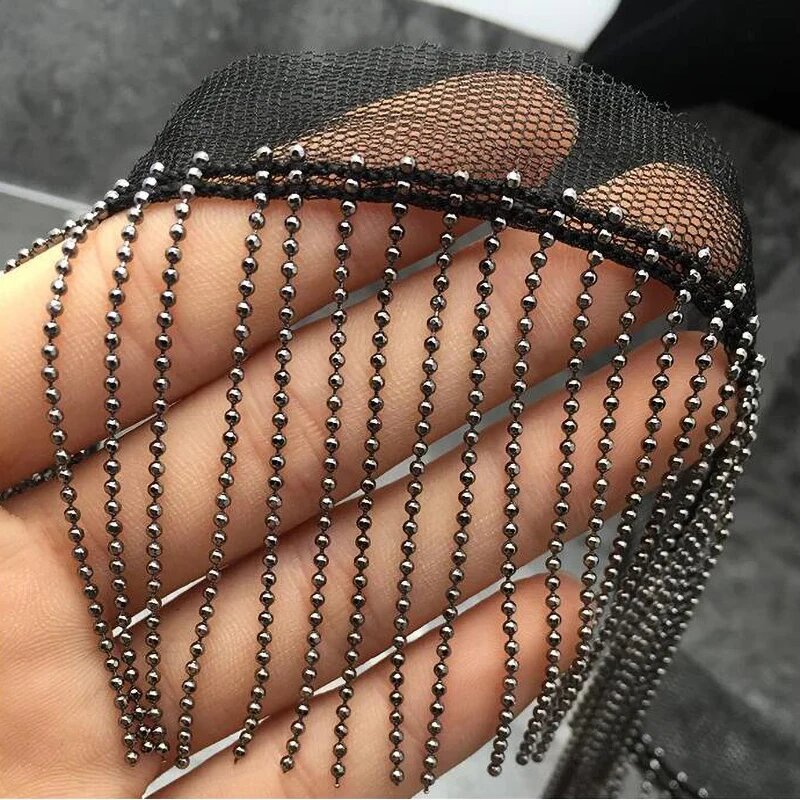 Металлическая цепочка с бахромой ZYLPYY 6 см Black Mesh Black