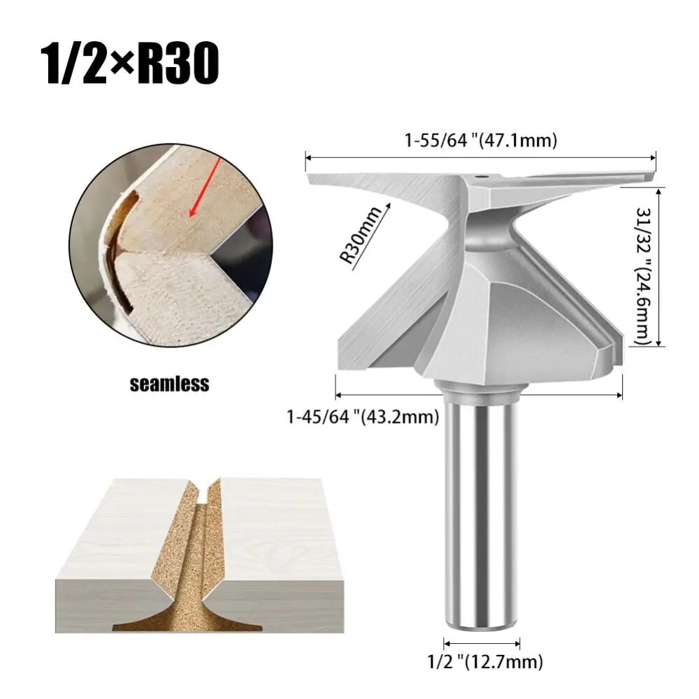 Фрезa 1/2" R30 для пазов, карбид, Color: 1-2XR30 A