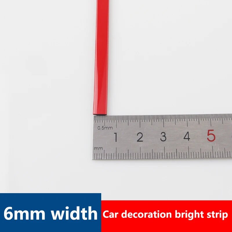 Красная декоративная полоса для авто 6mm x 5M