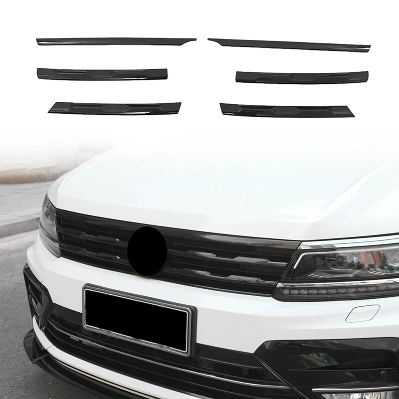 Сетка решетки радиатора для VW Tiguan MK2 2016-2021, Glossy Black