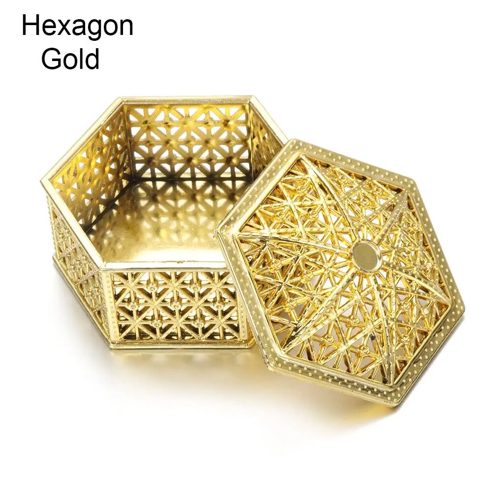 Пластиковая прозрачная сувенирная коробка Gold-Hexagon