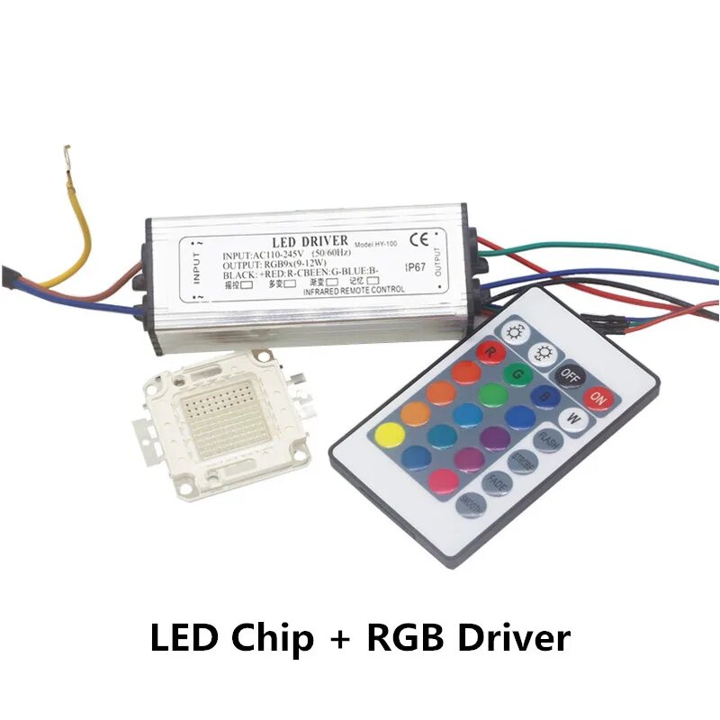 RGB LED драйвер ASMTLED 10-100Вт RGB Chip With Driver, 10W