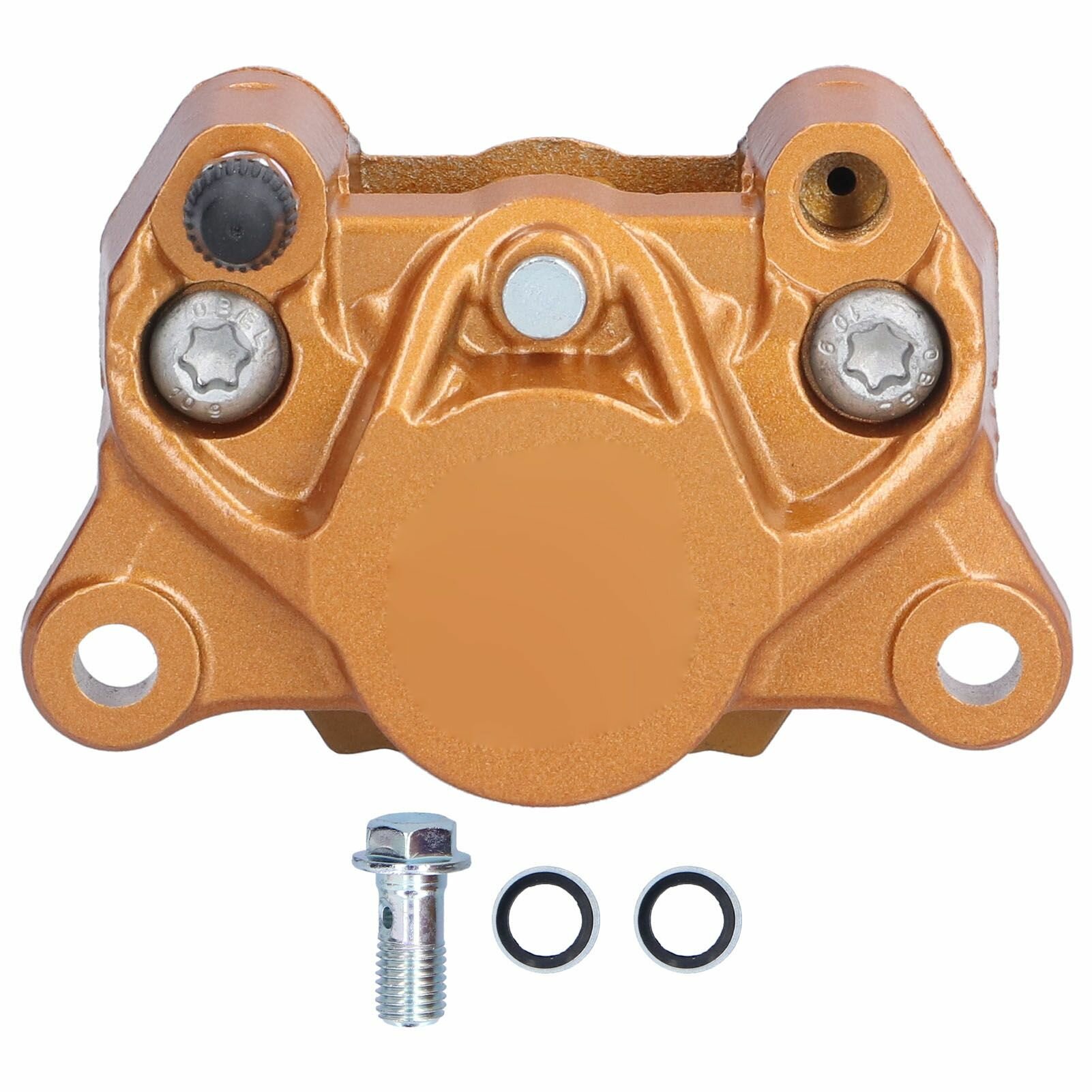 Задний тормозной суппорт мотоцикла 84 мм, алюминиевый сплав, обработанный на станке с ЧПУ, двухпоршневой, с тормозными колодками, золотистого цвета, прочный и долговечный