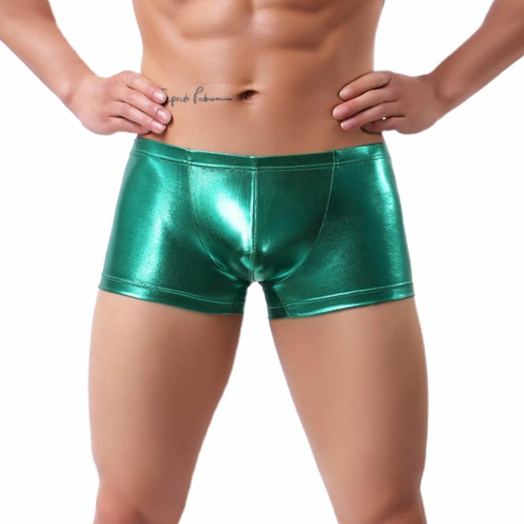 Мужские кожаные плавки-стринги