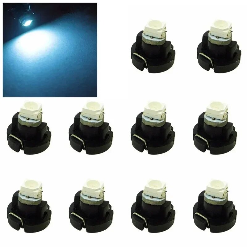 Набор Из 10 Светодиодных Ламп T3 T4.2 T4.7 1SMD: Энергосберегающие, Высокояркие Ice Blue, T3