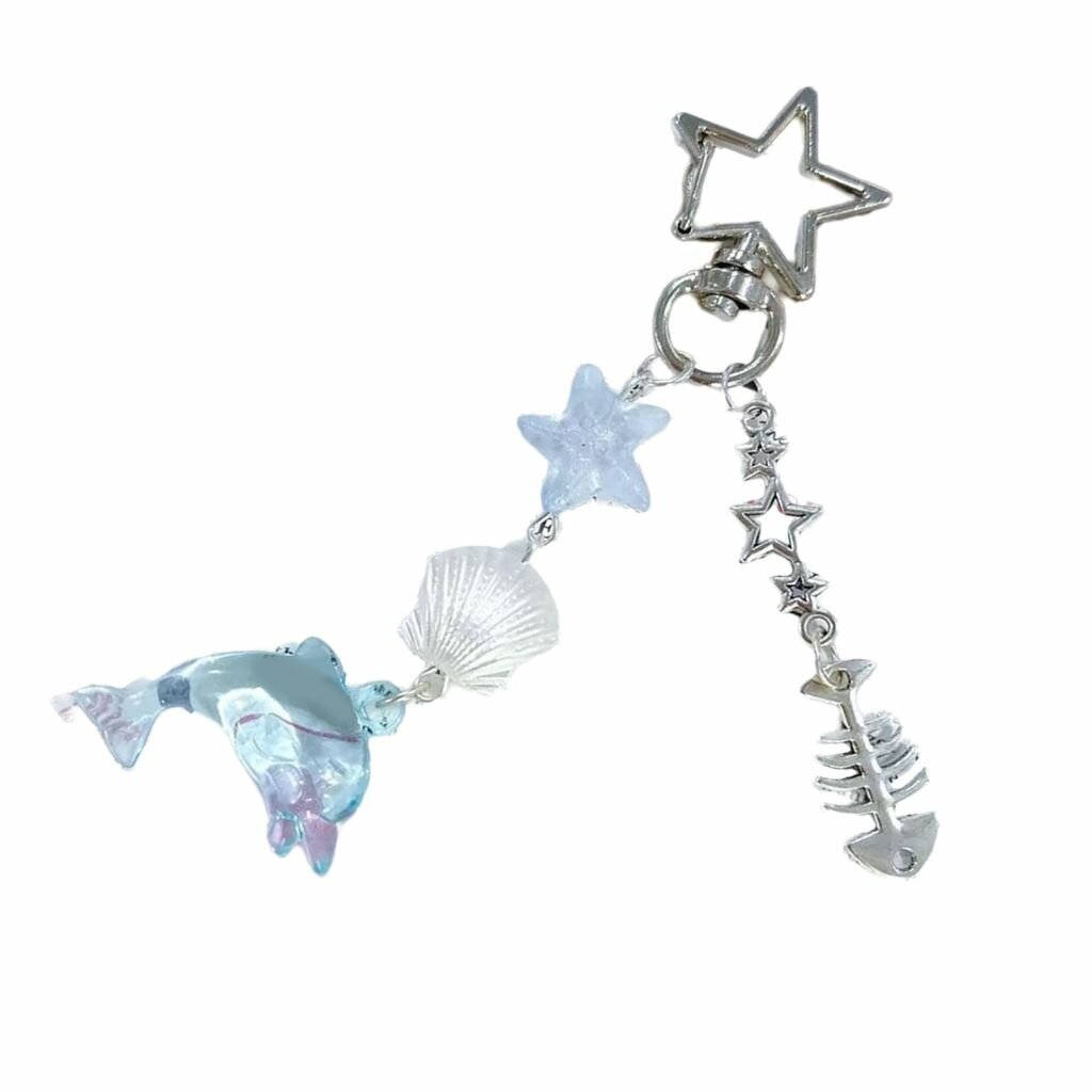 Брелок, Подвеска на цепочке для мобильного телефона с изображением дельфина в виде голубой морской звезды-Звездчатая пряжка