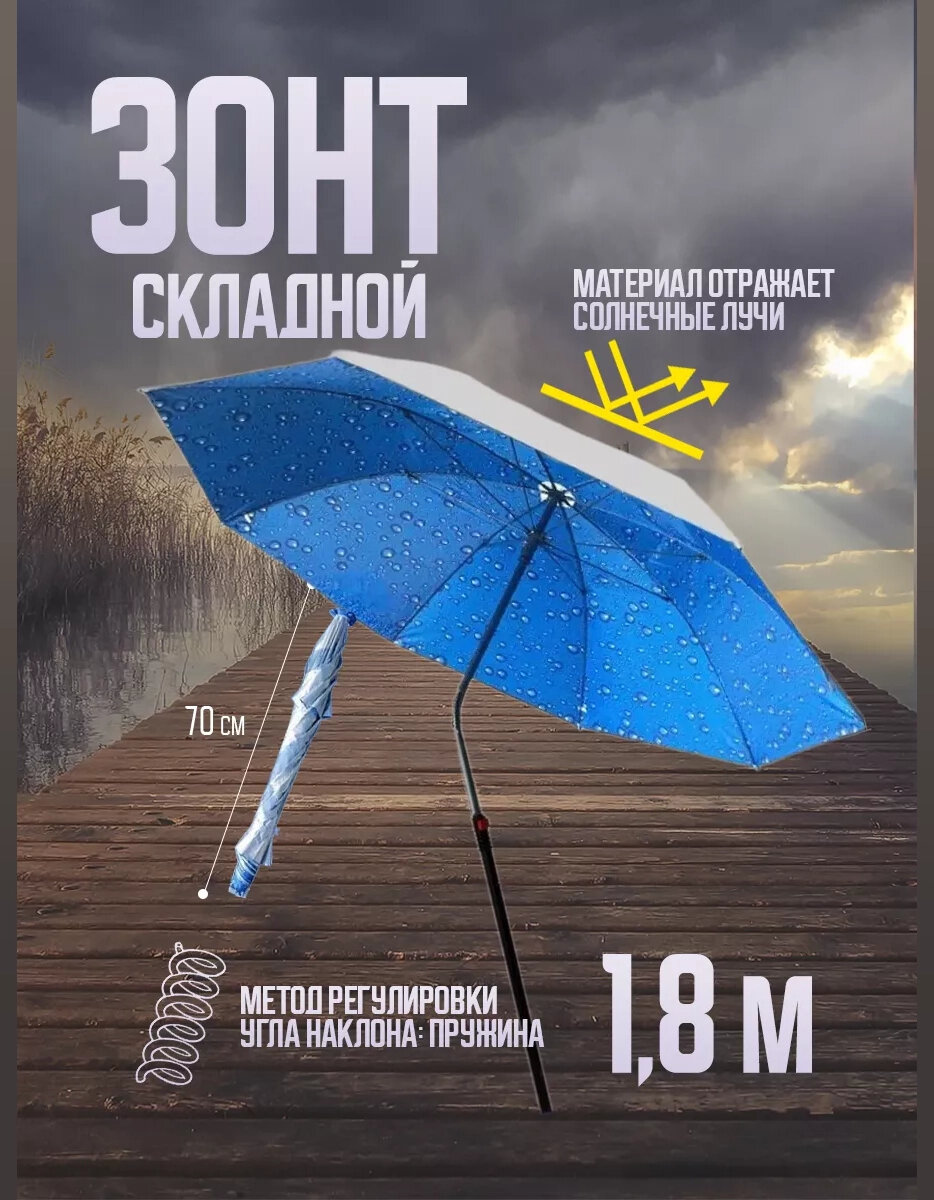 Складной зонт для рыбалки, 2 м