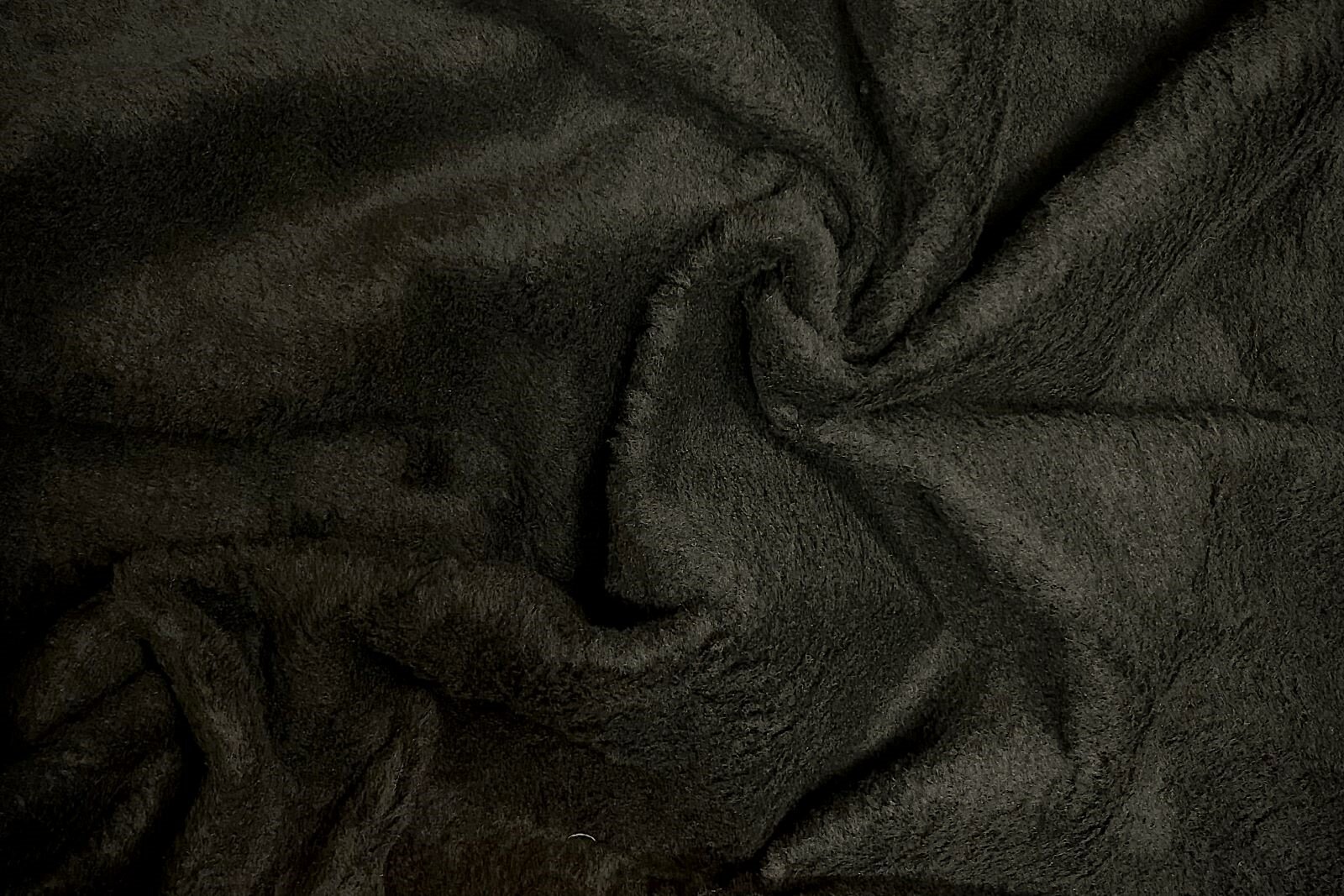 Ткань Мех искусственный черный с ворсом 12 мм, ш148см, 0,5 м