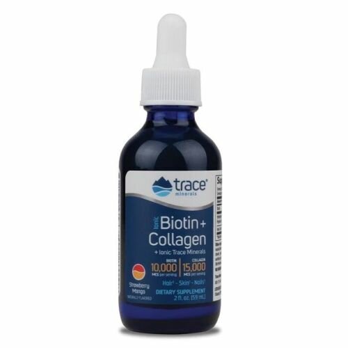 Trace Minerals Ionic Biotin + Collagen (59 ml) Коллаген + Биотин для здоровья кожи, от выпадения волос 59 мл