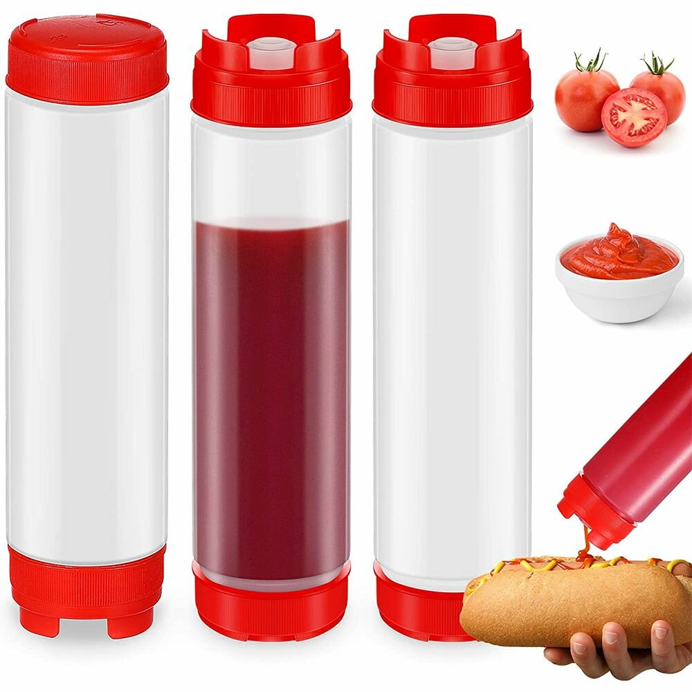 3 шт. бутылки для соусов объемом 16 унций для кетчупа, салата, масла, сметаны