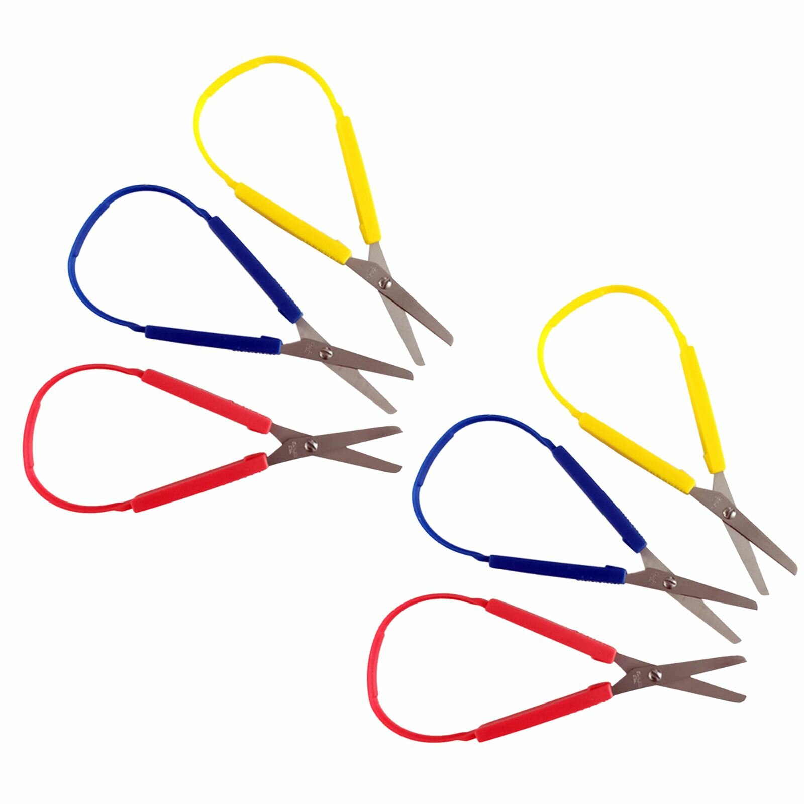 1 набор из 6 эластичных ножниц с кольцами (случайный цвет)