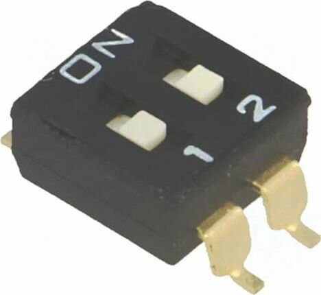 Переключатель OMRON A6S-2102-H DIP-SWITCH Кол-во секций 2 ON-OFF 0,025A/24ВDC 1 шт