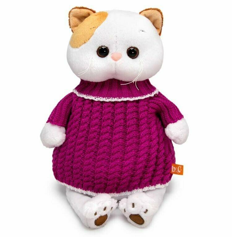 Budi Basa Мягкая Игрушка Кошечка Ли-Ли в свитере с косами (27см, в подарочной коробке) LK27-130