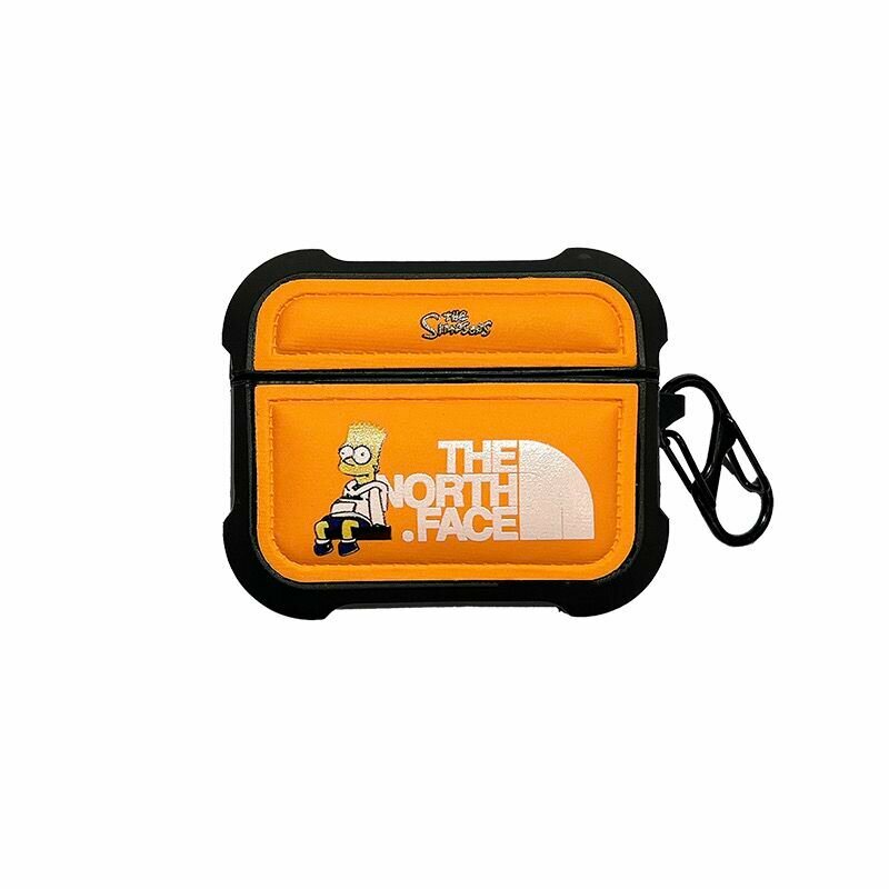 Чехол для Airpods Pro / Pro 2 силиконовый дутый пуховик Simpsons оранжевый