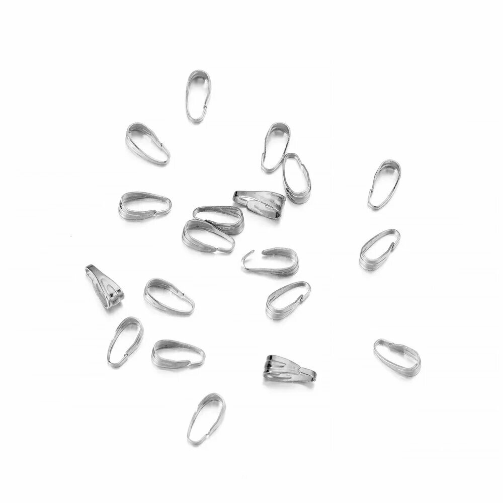 Металлические застежки для ожерелий AGCFABS 100 шт 8mm, Rhodium