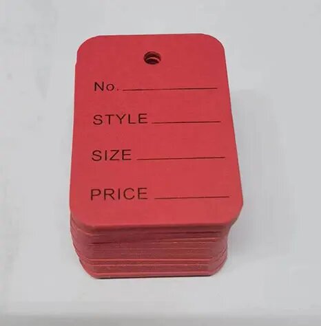 Этикетки из крафтовой бумаги BERICHHA 100 шт. Красный, red3.5x5cm