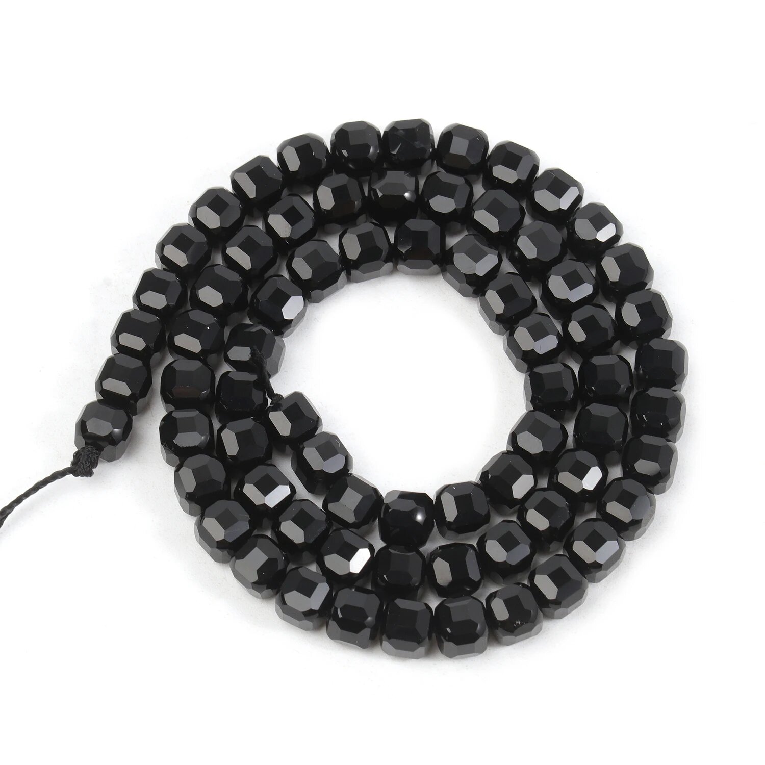 Бусины кубические черные 5 мм, Black onyx