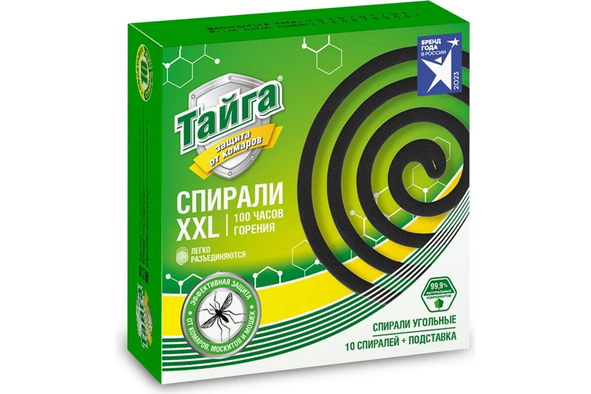 Тайга НД угольные спирали от комаров XXL ИН-136 для улиц и дач защиты на длительный срок