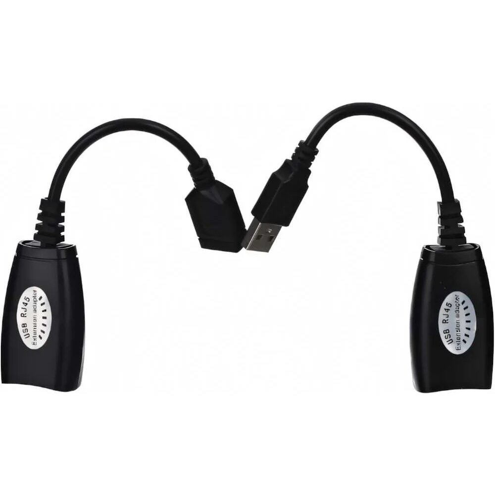 Адаптер-удлинитель VCOM USB-AM/AF - RJ45, по витой паре, до 45m CU824