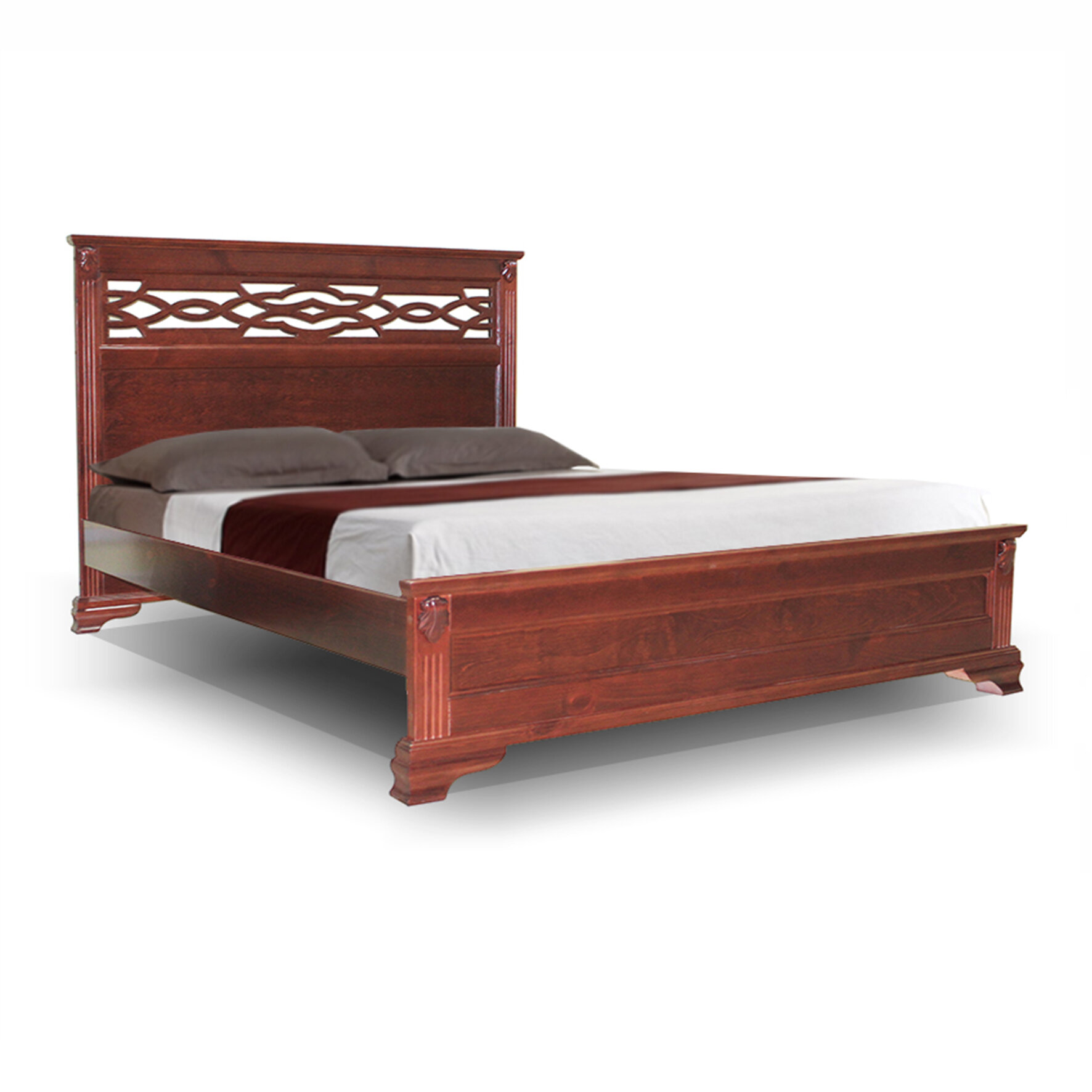 Кровать "Лирона" из массива сосны 160x190 см, Итальянский орех 3