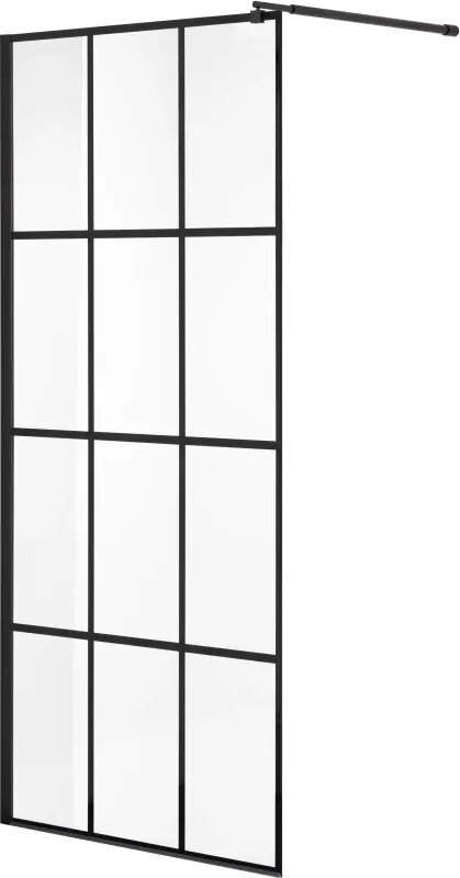 Душевая перегородка Niagara Nova 110x195 NG-685-11BLACK профиль черный стекло прозрачное с узором