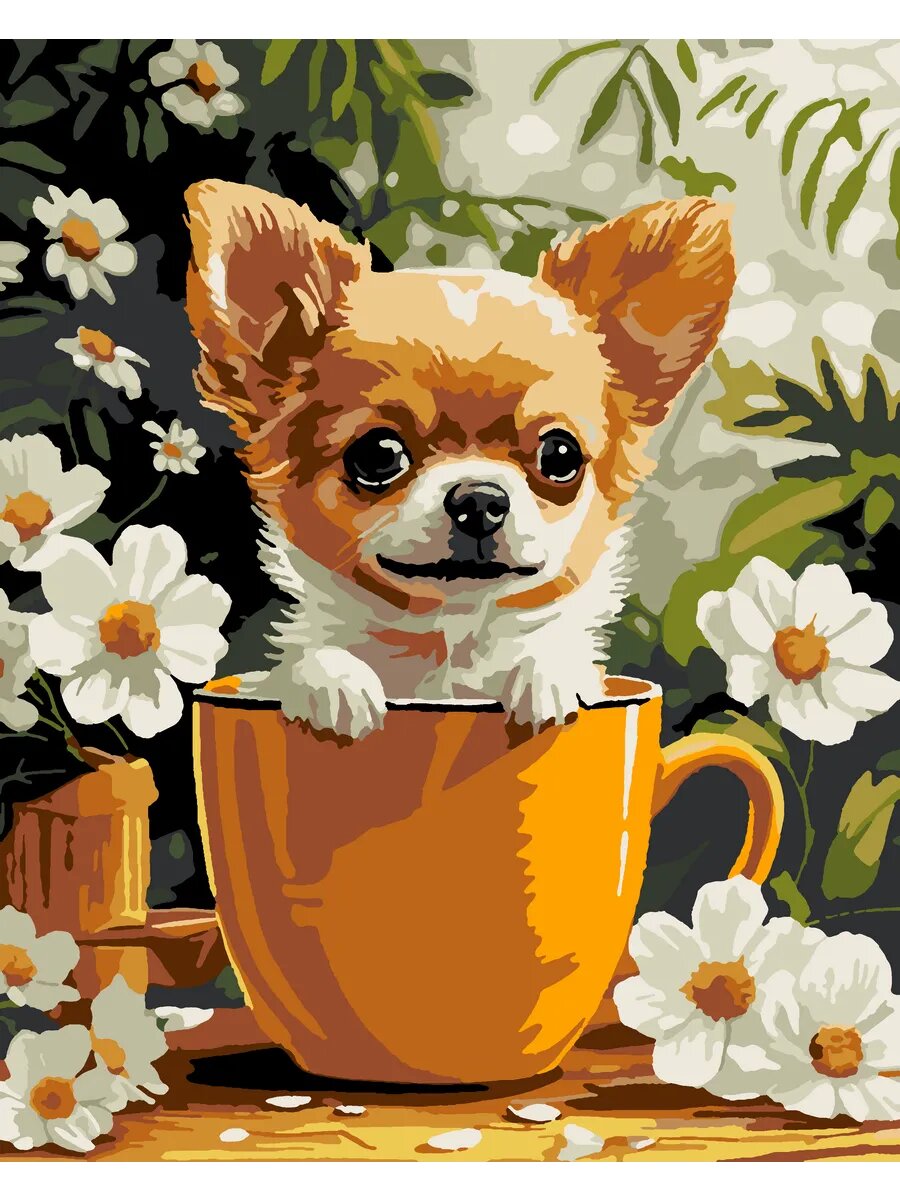 Картина по номерам "Чихуахуа" Тут рисуют, холст на подрамнике, акрил, 40x50 cм