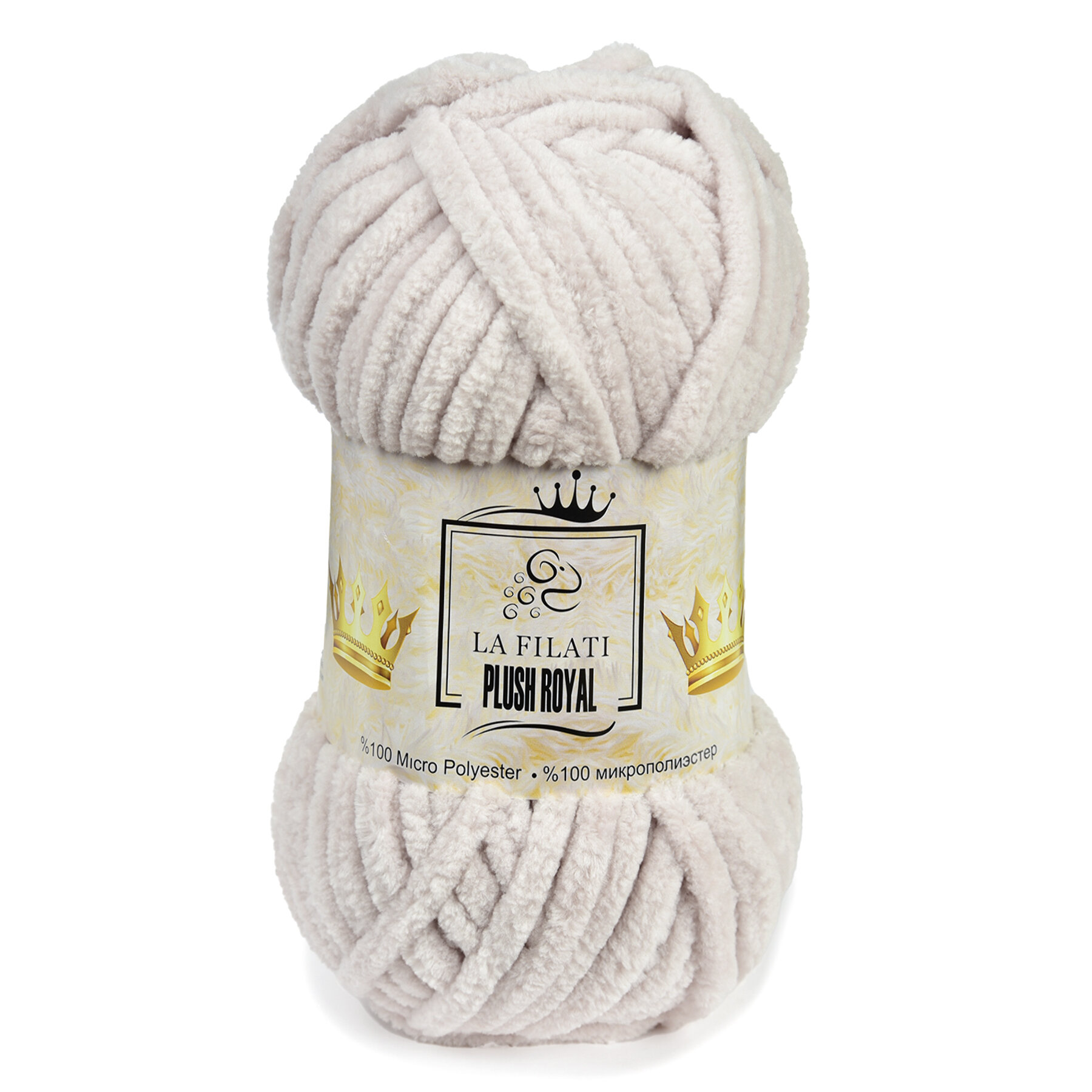 Пряжа плюшевая La Filati PLUSH ROYAL, 100гр/70м, цвет 7(светло-бежевый), 1 моток