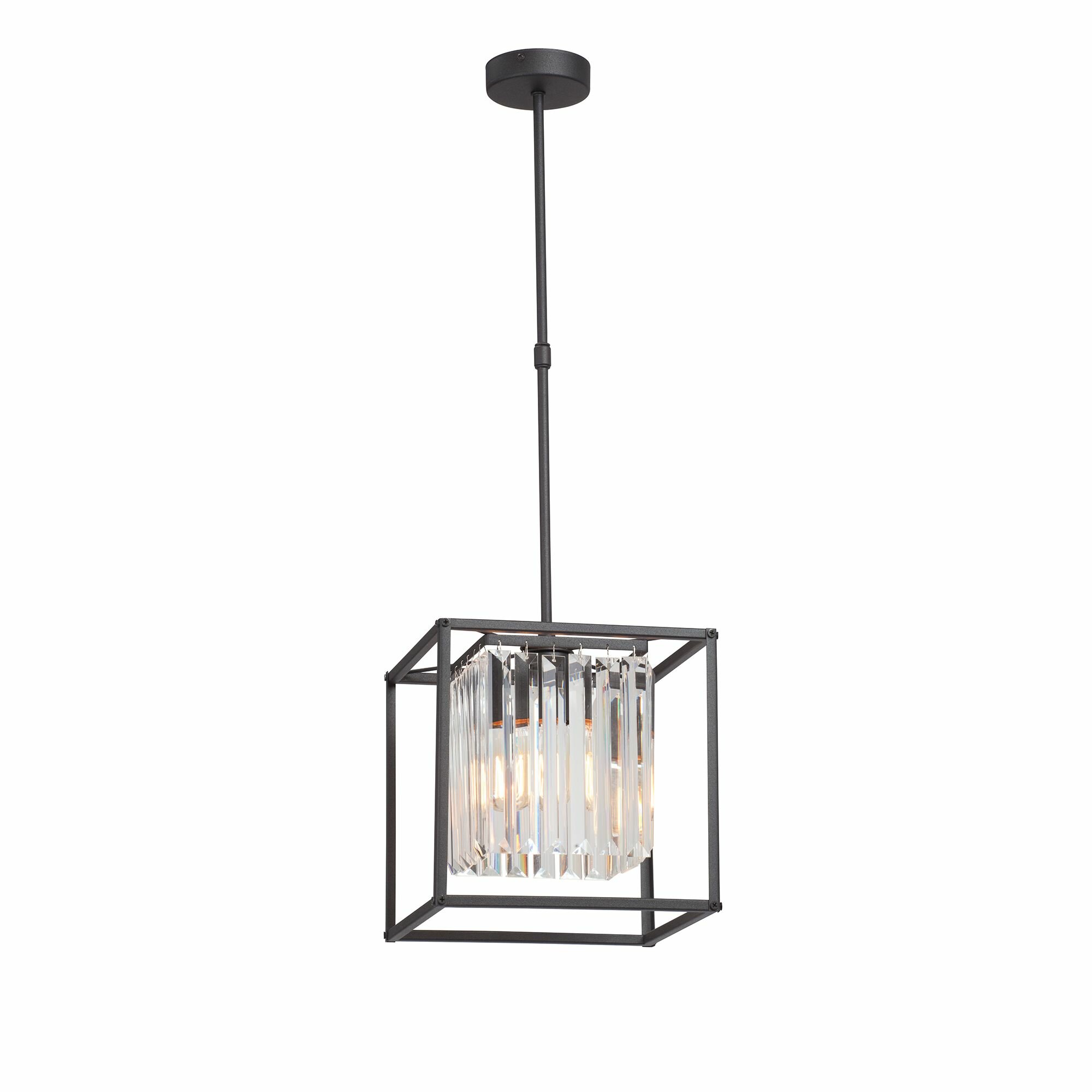 Люстра потолочная Vitaluce V5402-1/1PL, 1 лампа, E27 макс. 40Вт, 3 м2, цвет чёрный матовый. %Распродажа!%