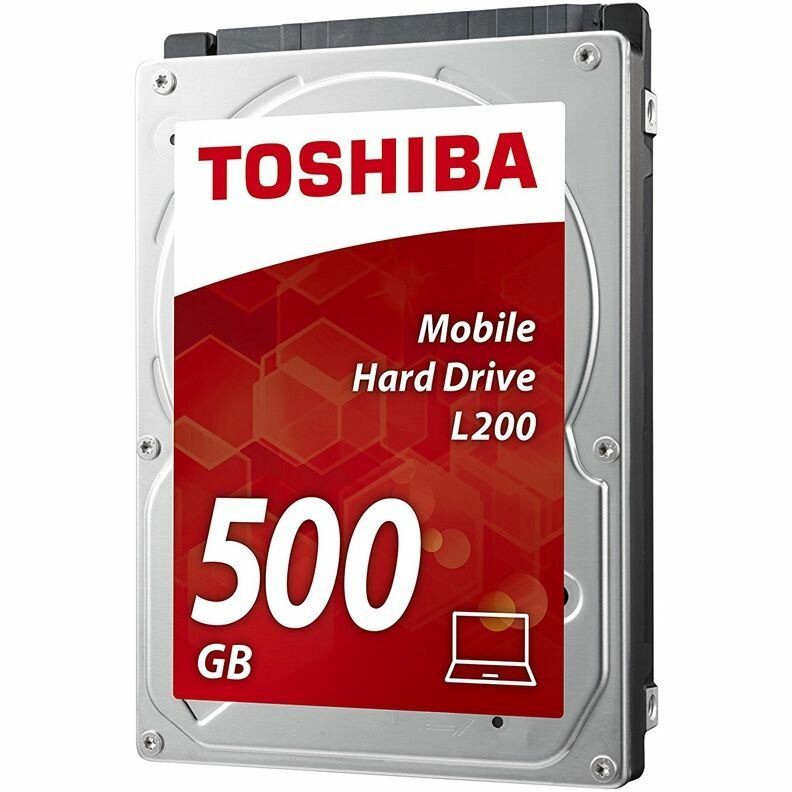 Жесткий диск HDD Toshiba L200 HDWJ105, для ноутбуков, 500Gb, 2.5", 5400 RPM