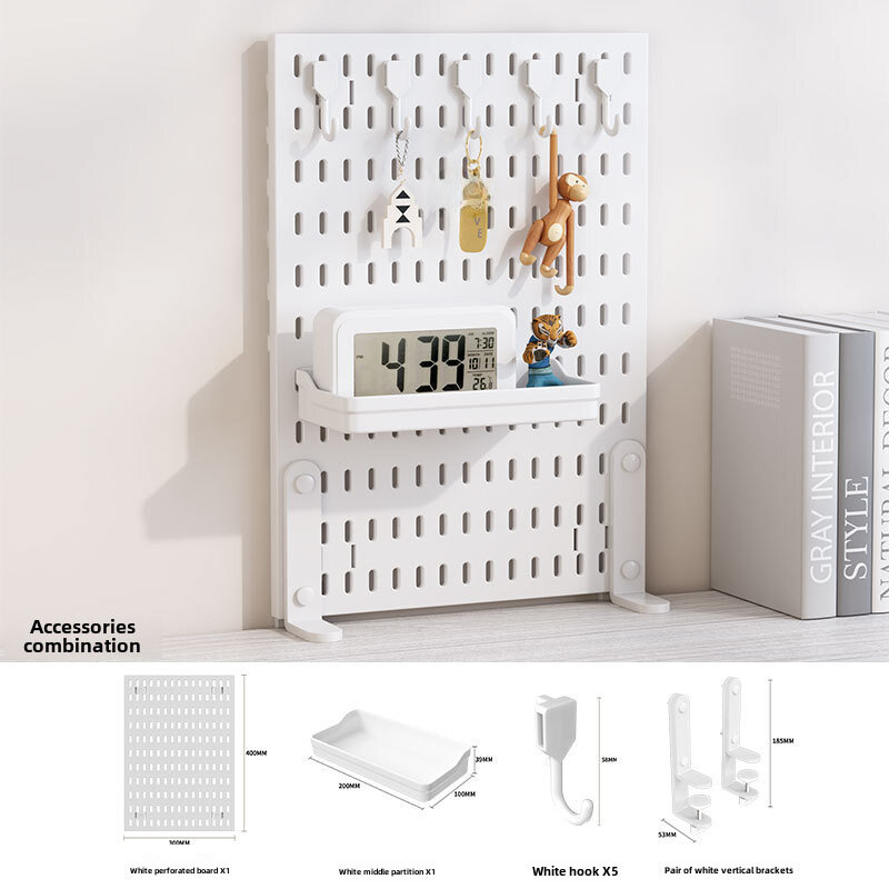 Настольная стойка для досок, с отверстиями, без перфорации, белая