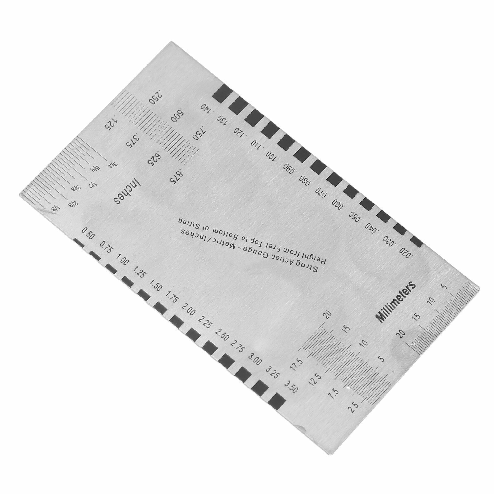 Линейка для регулировки высоты струн из нержавеющей стали с прозрачной шкалой, многофункциональный измеритель для настройки гитары.