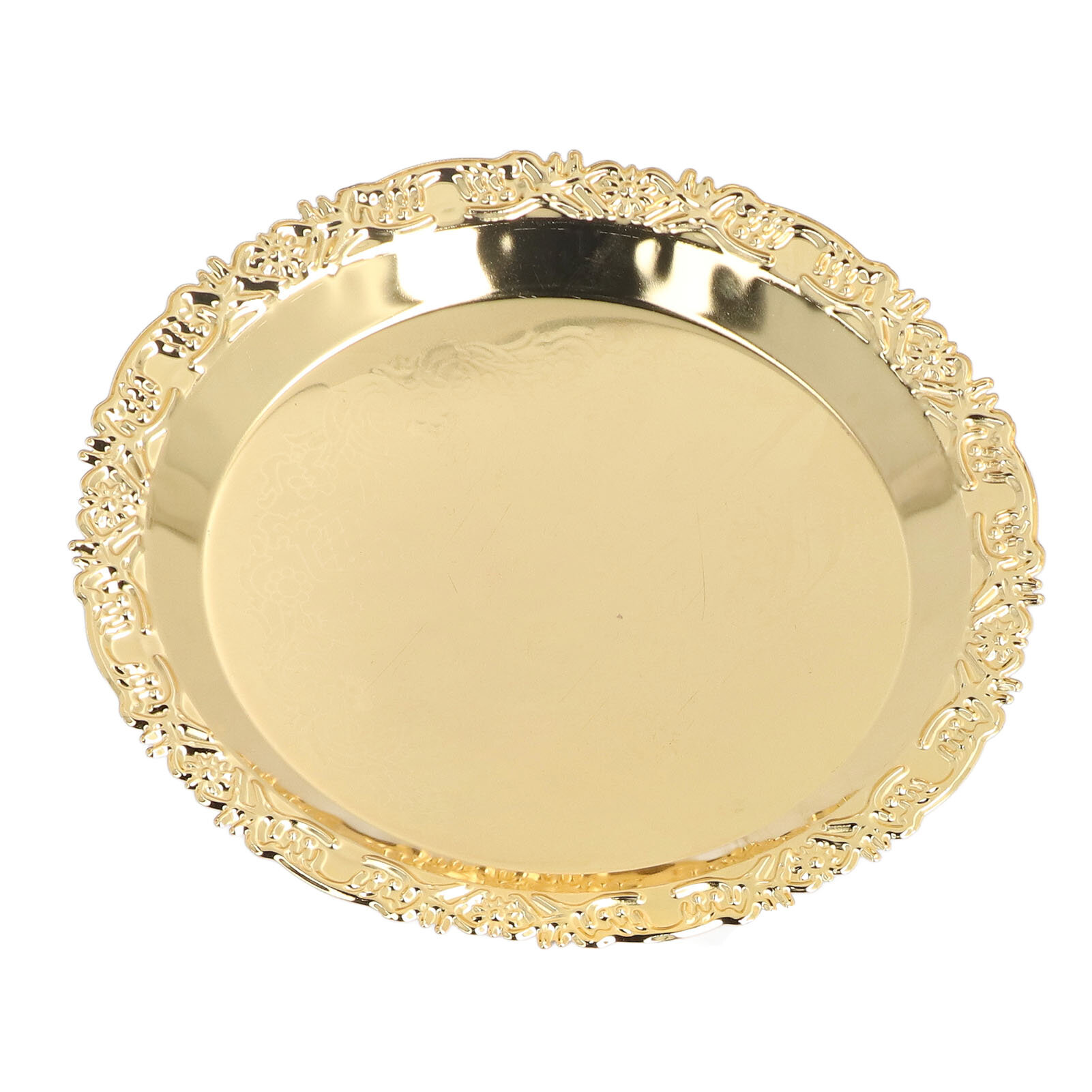 Круглая декоративная тарелка из нержавеющей стали для хранения для ювелирных изделий для ювелирных изделий для фруктовых закусок