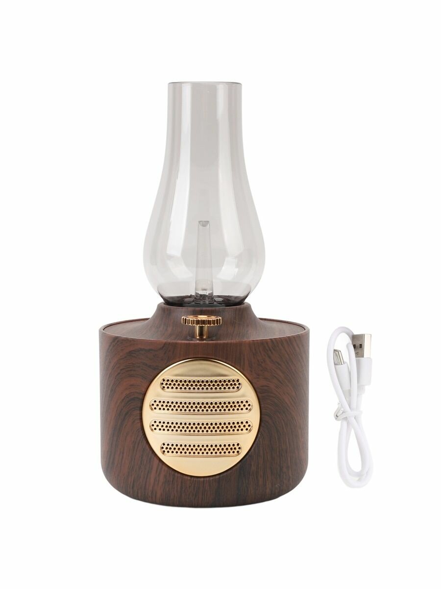 Винтажный Bluetooth-динамик Ретро-керосиновая лампа, цвет под дерево, динамик Bluetooth 5.0 для декоративной настольной лампы для спальни, беспроводной динамик
