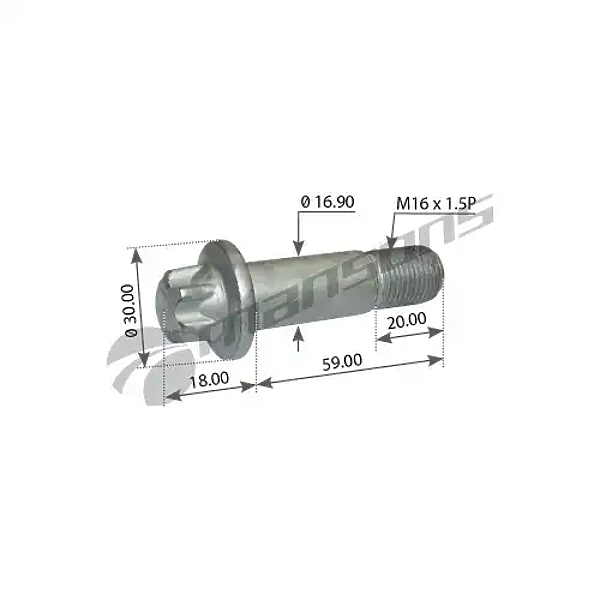 MANSONS 602.010 болт кронштейна суппорта m16x1.5x59 (с покрытием geomet) \schmitz