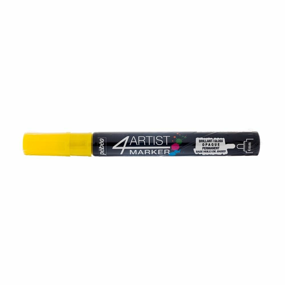 Маркер маслянный Pebeo 4Artist Marker, художественный, 4 мм, 6 шт, перо круглое, желтый