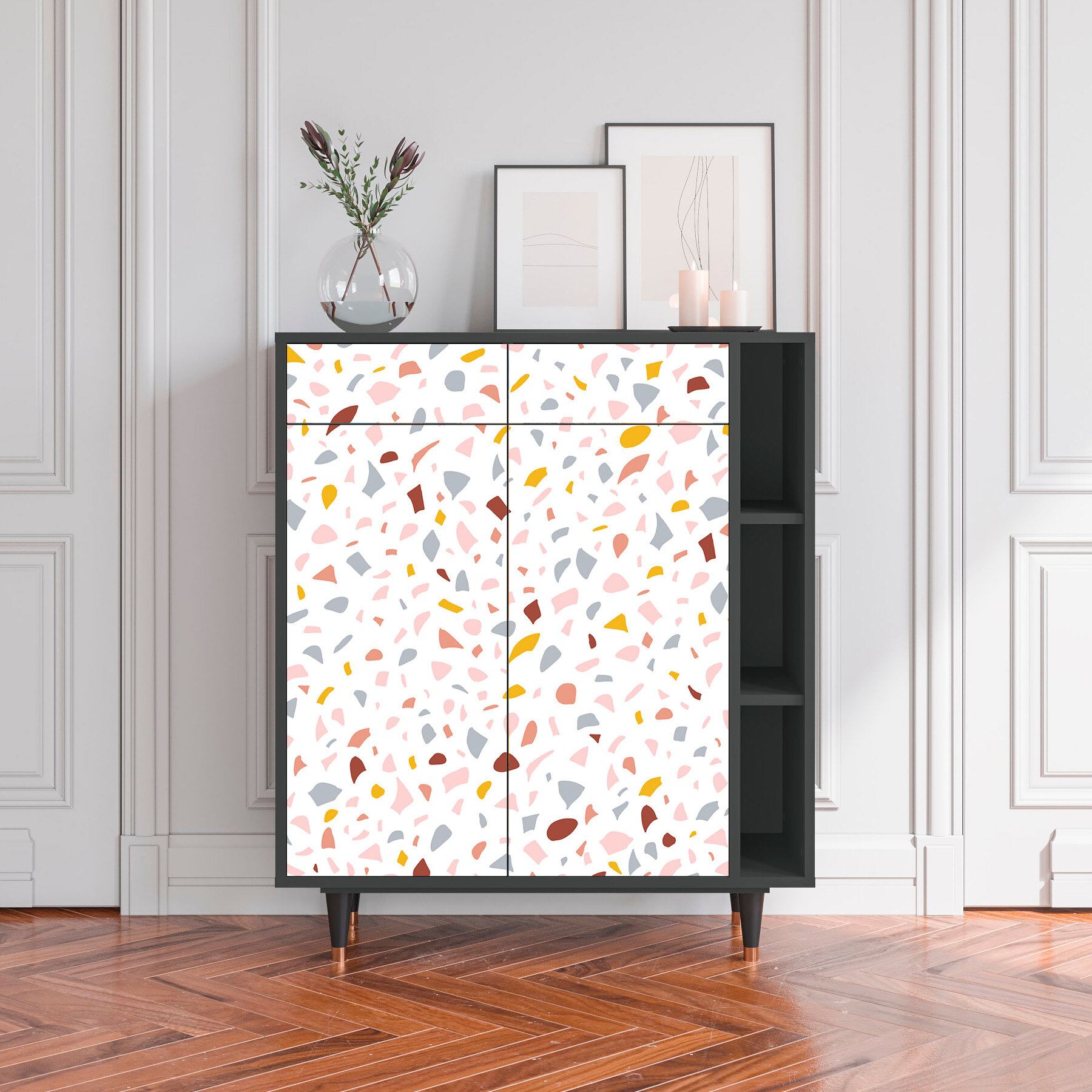 Комод - STORYZ - BS6 Marmelade Cheese, Размер - 94 x 110 x 41 см, Цвет корпуса - , Антрацит