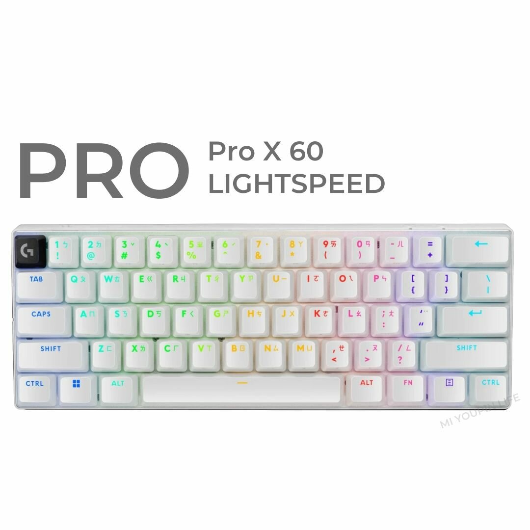 Игровая беспроводной механическая клавиатура Logitech Pro X 60 LIGHTSPEED LIGHTSYNC RGB , Белый