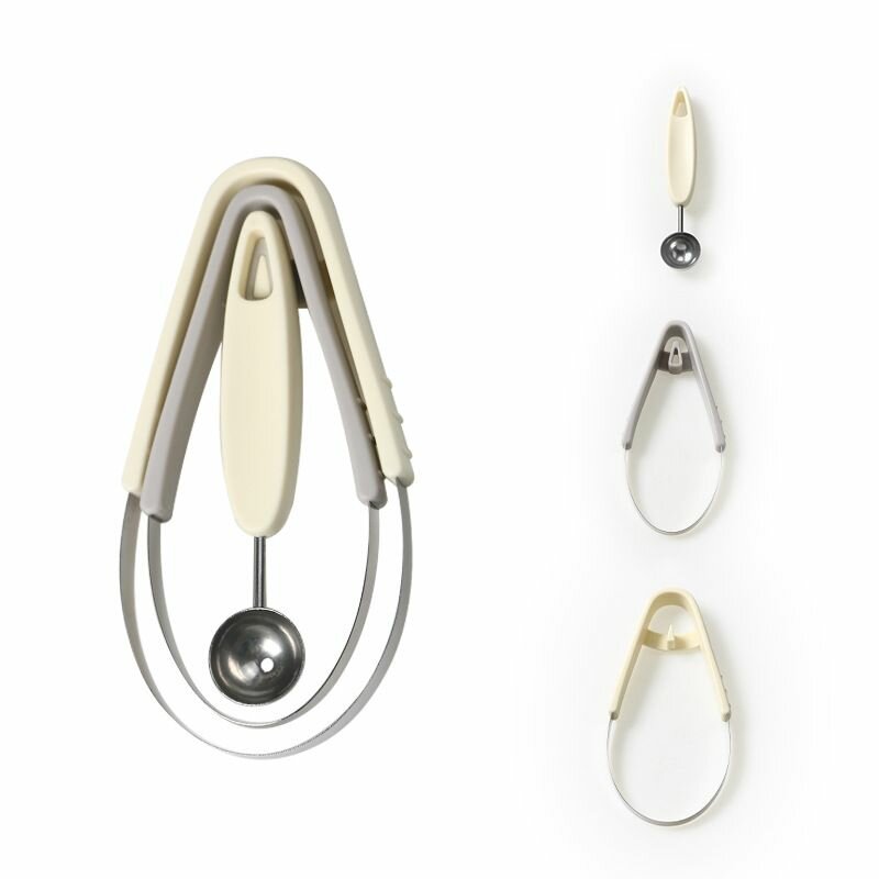 Набор для выкапывания фруктовых шариков из трех частей, легко моется, удобно держать, набор для вырезания фруктовых тарелок