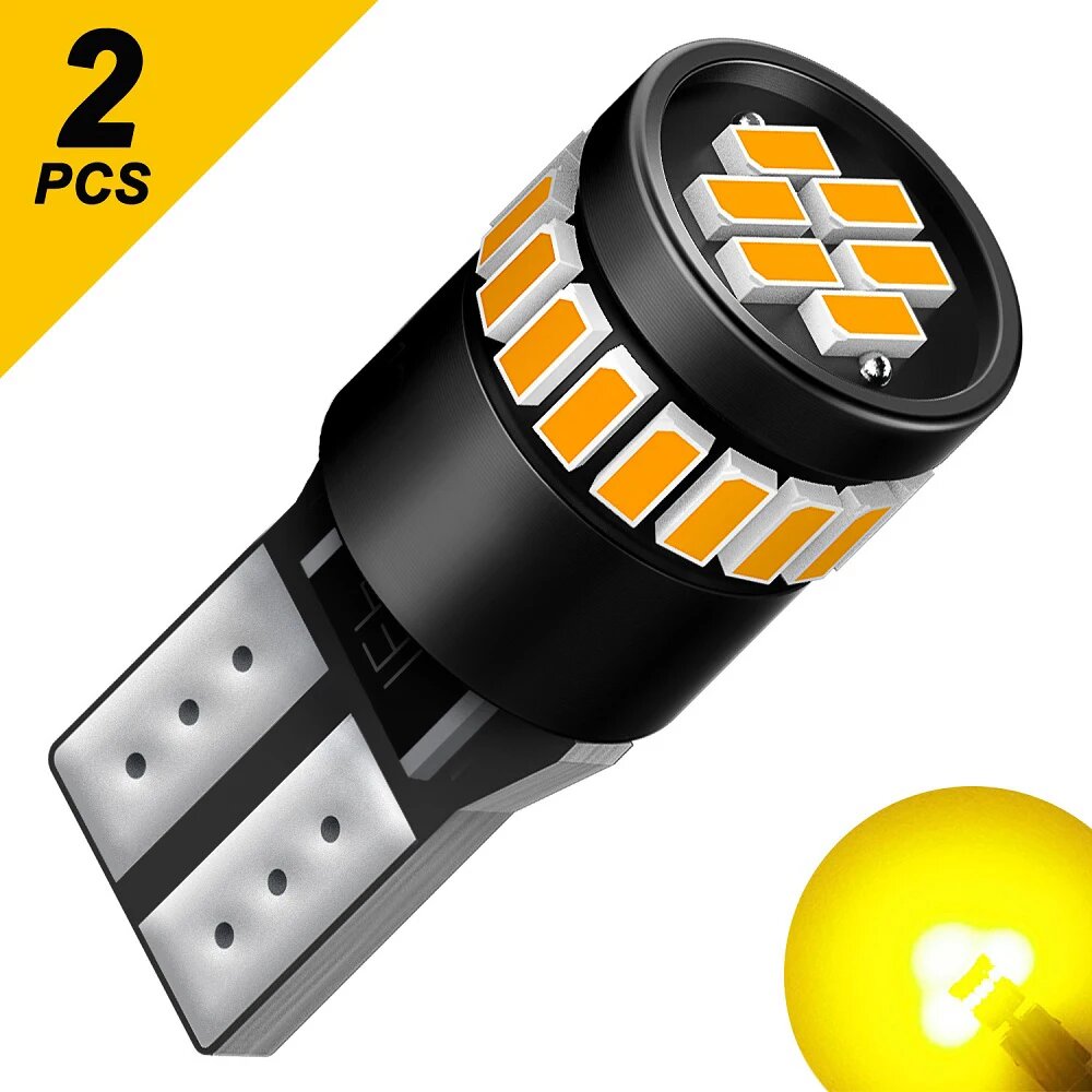 2x LED W5W T10 Лампа салона автомобиля, Желтый
