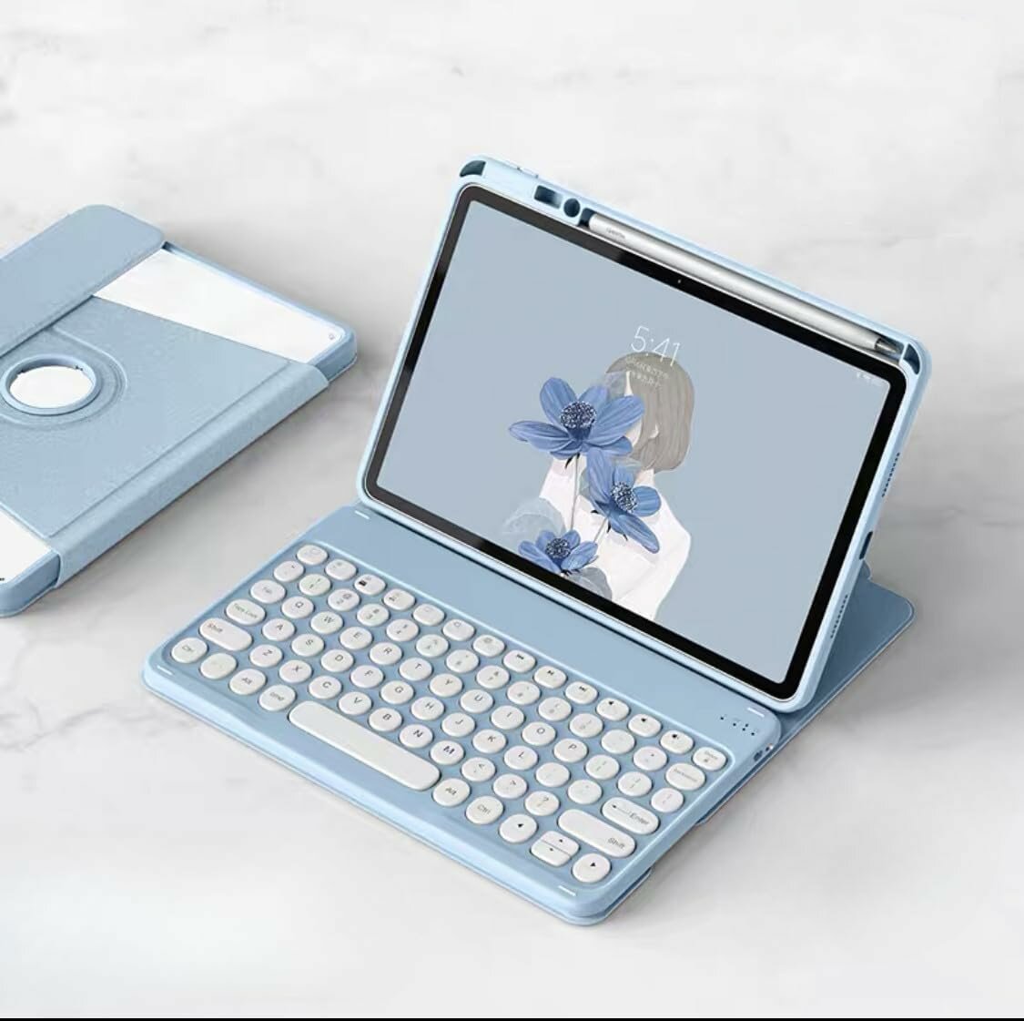 Русская и английская клавиатуры совместимы с Huawei Matepad12x (2024). Защитный чехол для планшета, Bluetooth-клавиатура, мышь и вращающаяся подставка