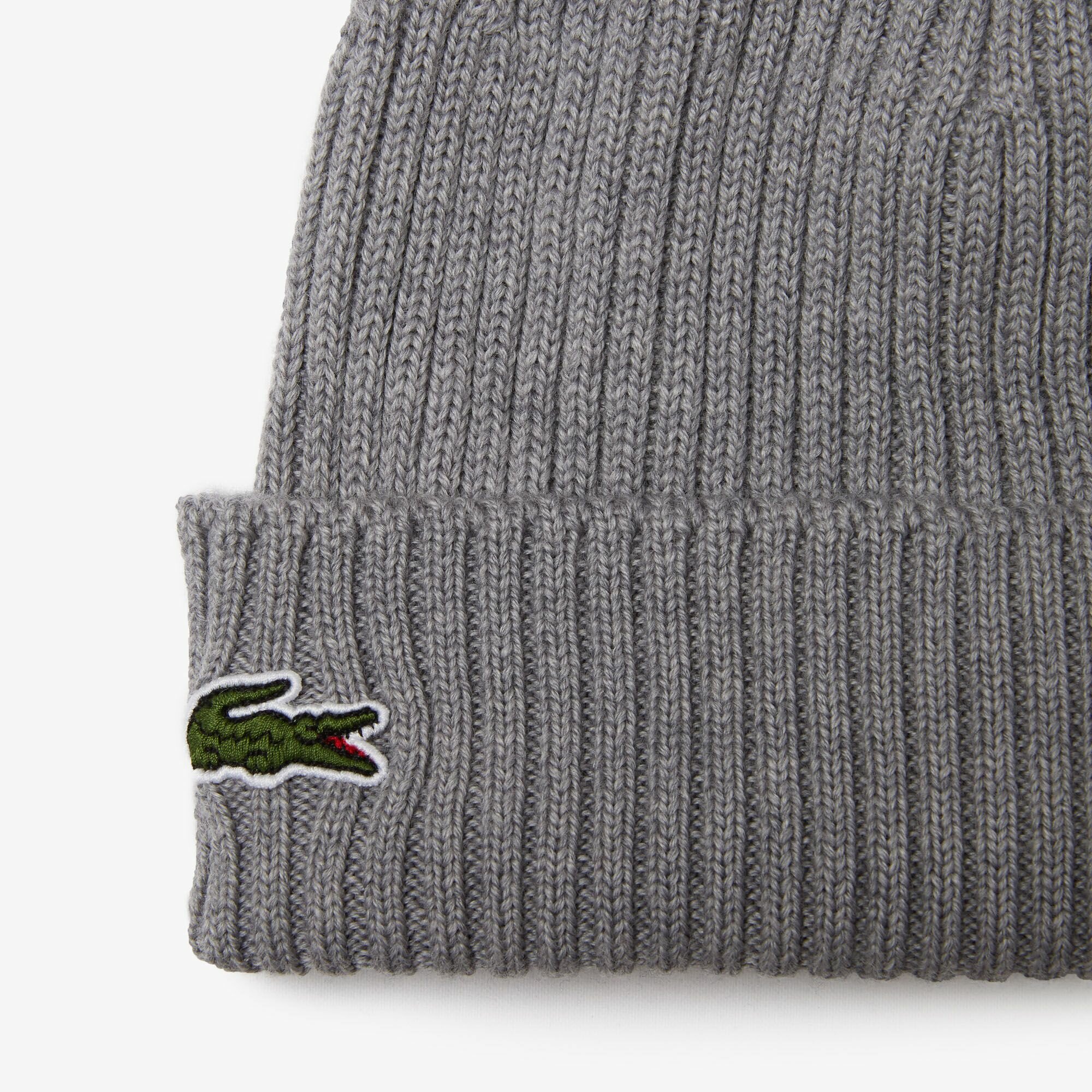 Шапка-бини LACOSTE для мужчин и женщин, размер TTU, серый — фото 1