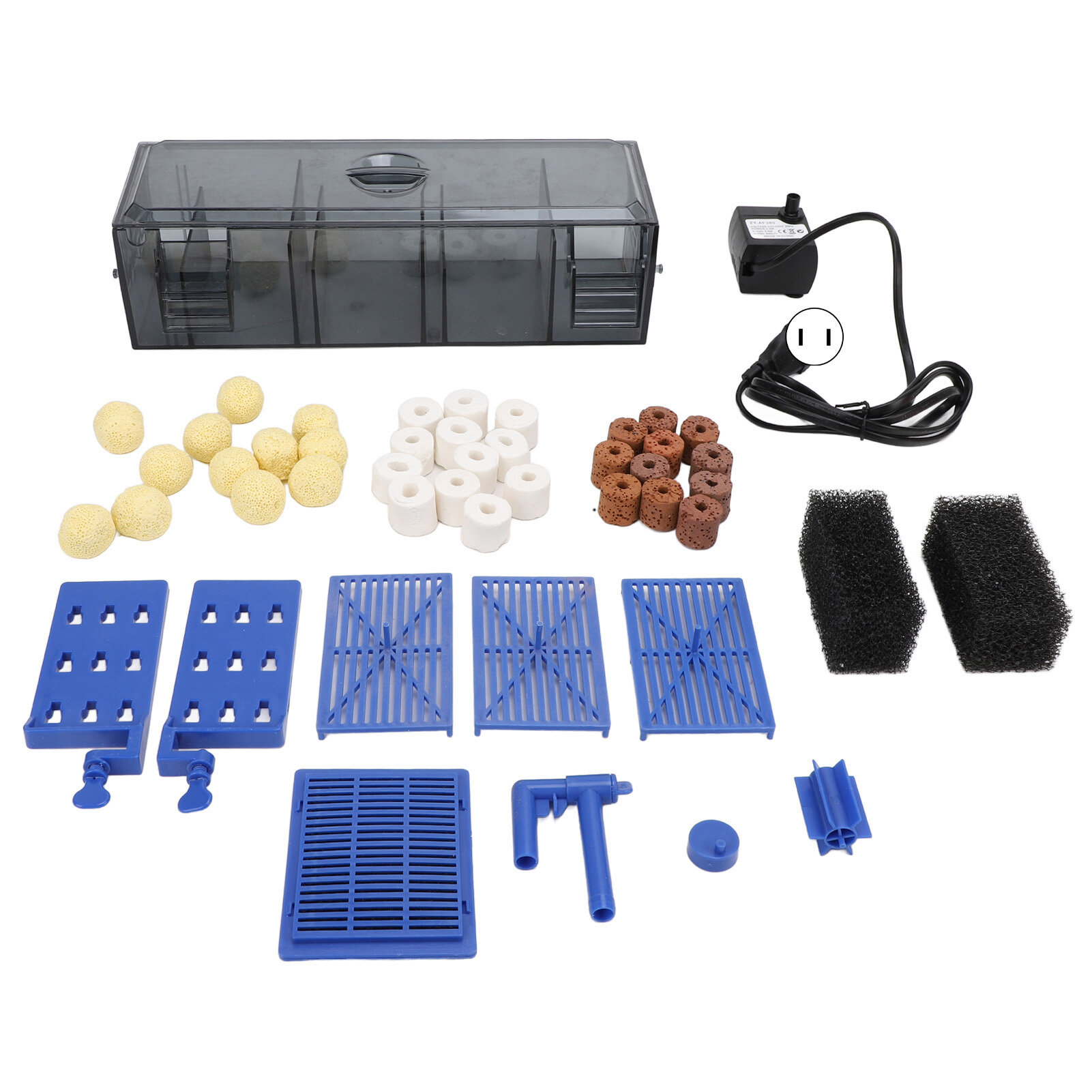 Фильтр для аквариума Многослойный двухсторонний подвесной корпус с низким уровнем шума, крепление на фильтрующем материале