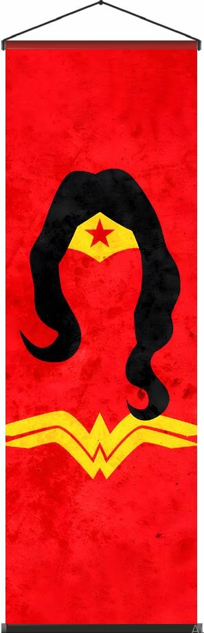 Вертикальный двухсторонний флаг супергероя 150х50 см на блэкауте