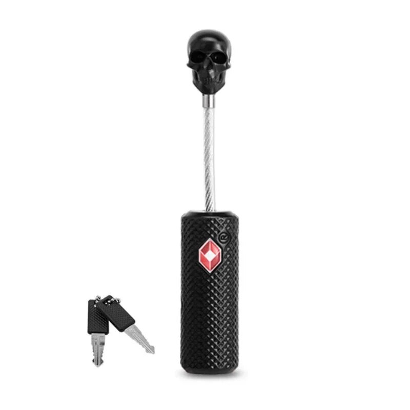 Замок для багажа череп серебристый черный Black